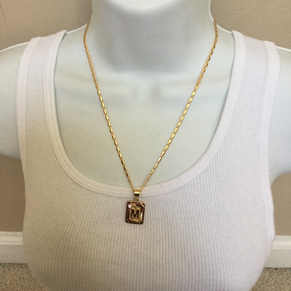 Jewelry | New 18k Gold M Necklace | Poshmark